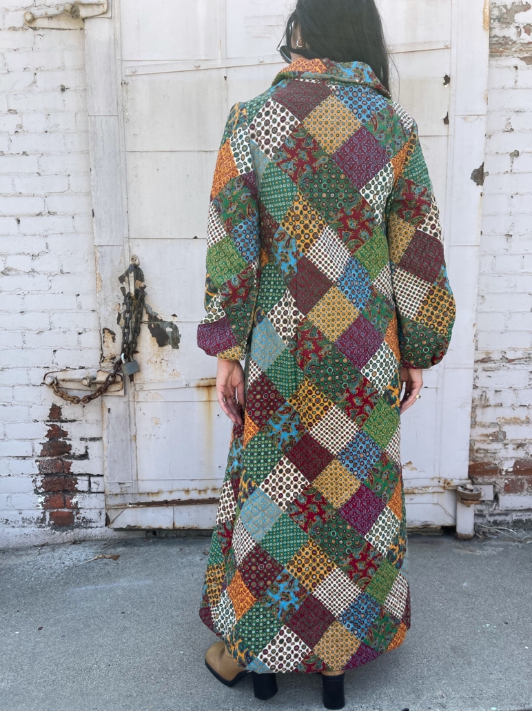 70s Patchwork Print Maxi Dress – Large → Hotbox Vintage